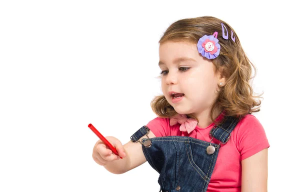 Kid holding crayons over white background Stock Photo by ©luismolinero ...