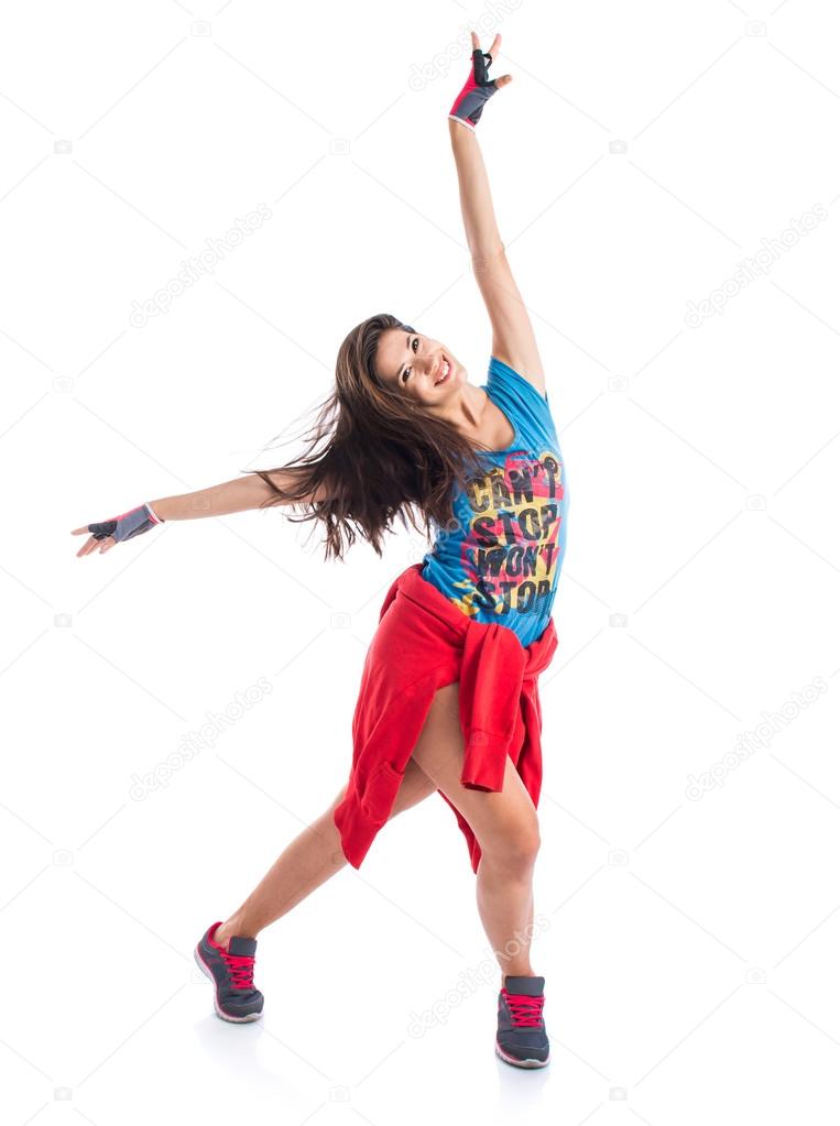 Young woman dancing street dance Stock Photo by ©luismolinero 82416932