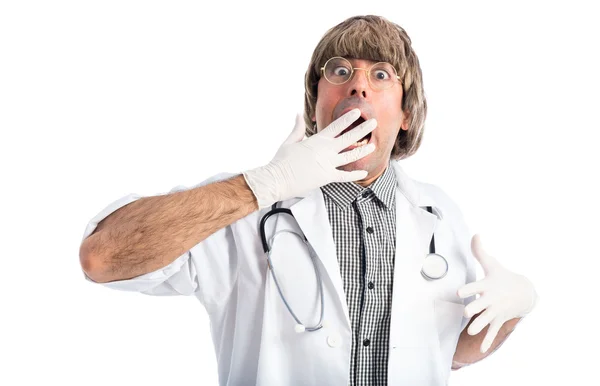 Young male doctor with very surprised face — Stock Photo © zurijeta ...