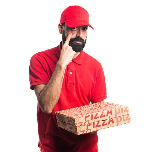 Pizza delivery man running fast Stock Photo by ©luismolinero 94215726
