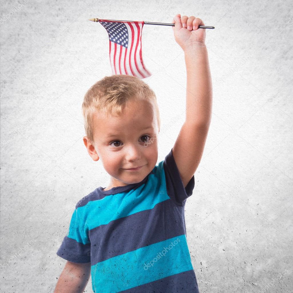 Child Holding Flag