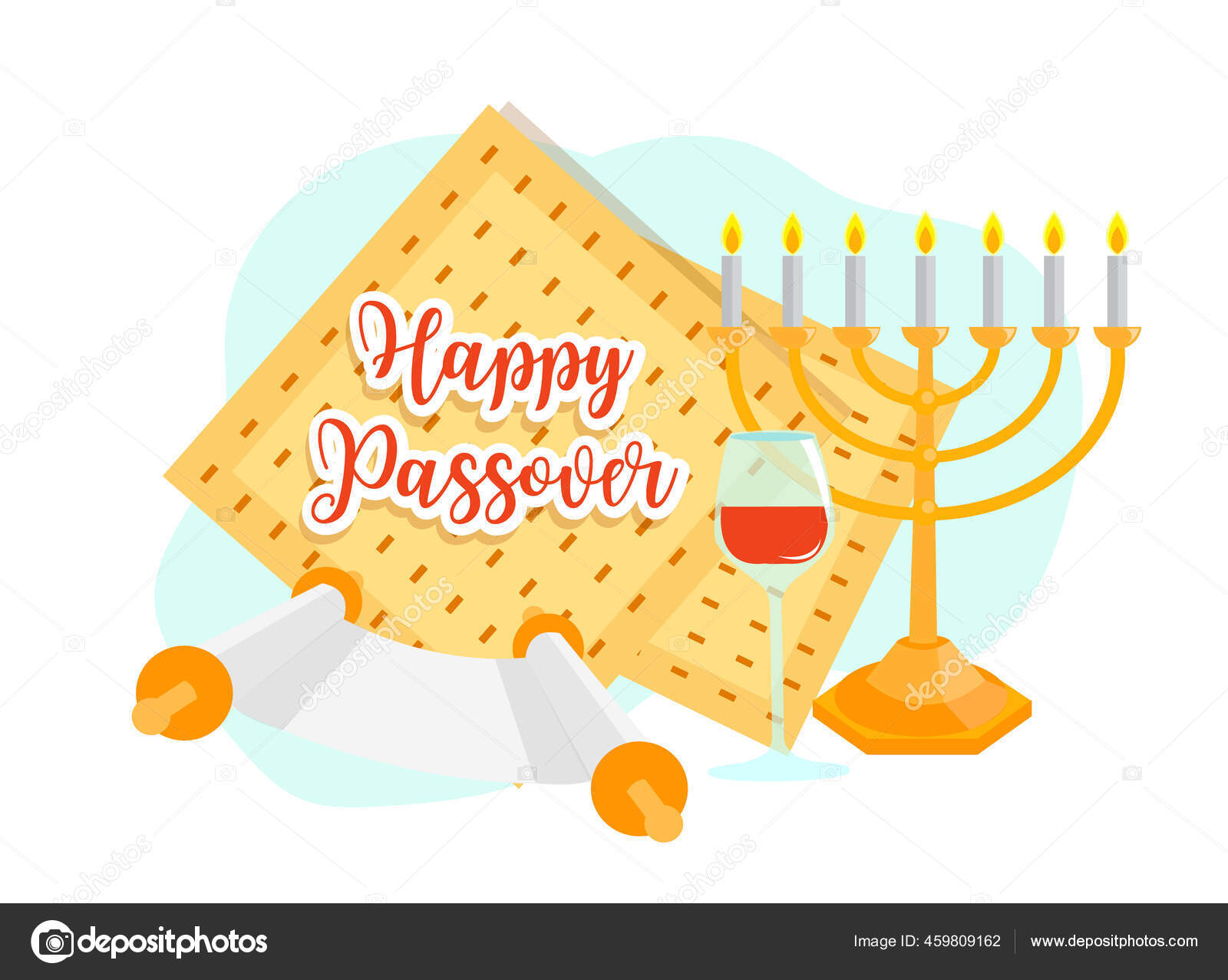 Jewish Holiday Passover Banner Design Floral Decoration Pesach ...