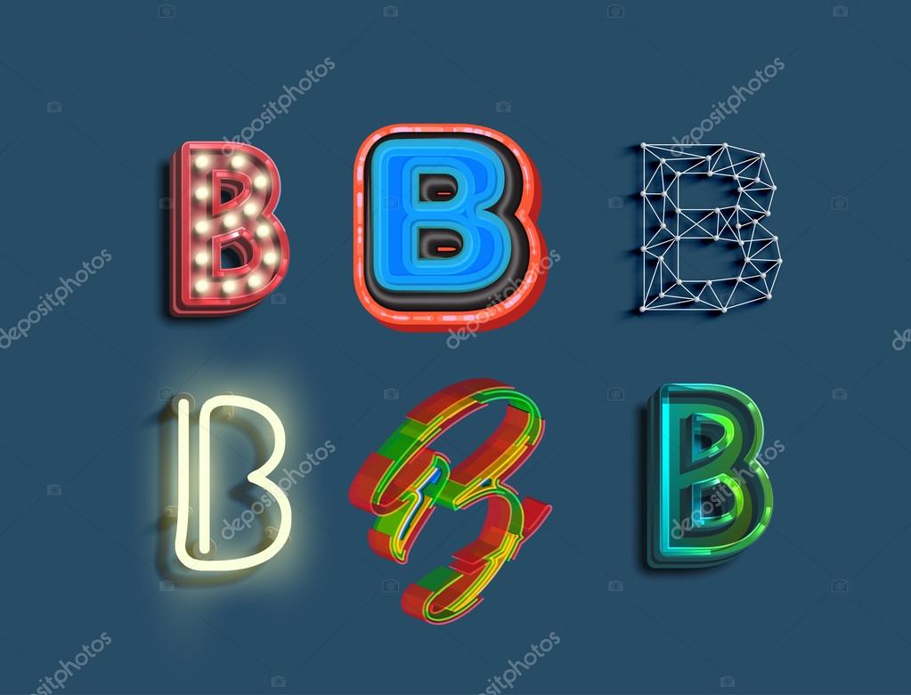 B character set of 6 different styled font Stock Vector Image by ...