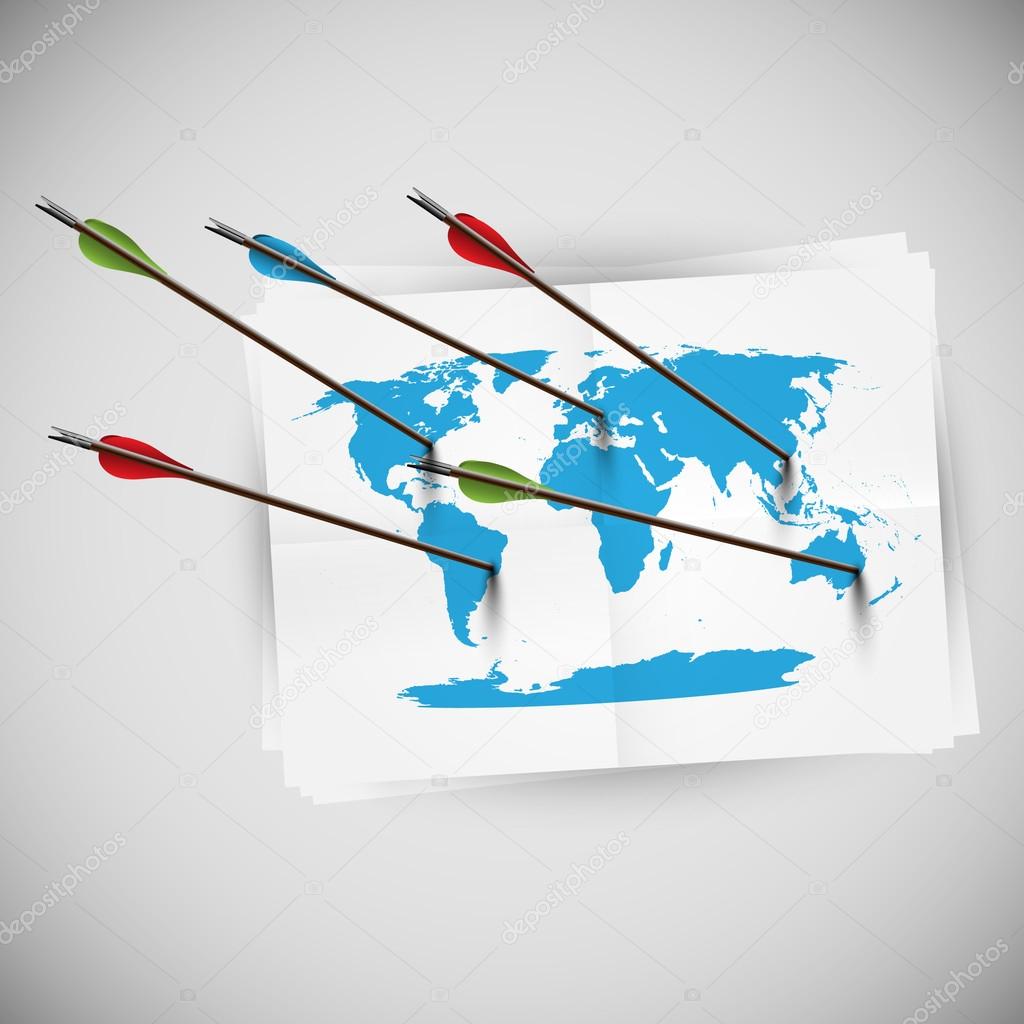 World map with arrows — Stock Vector © Seby87 #58416953
