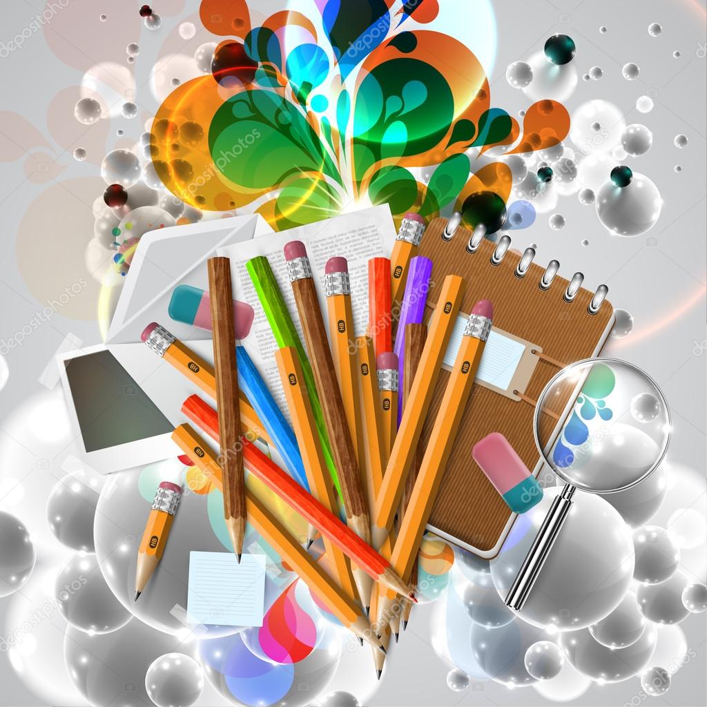 Assorted stationery supplies Stock Vector Image by ©Seby87 #60903915