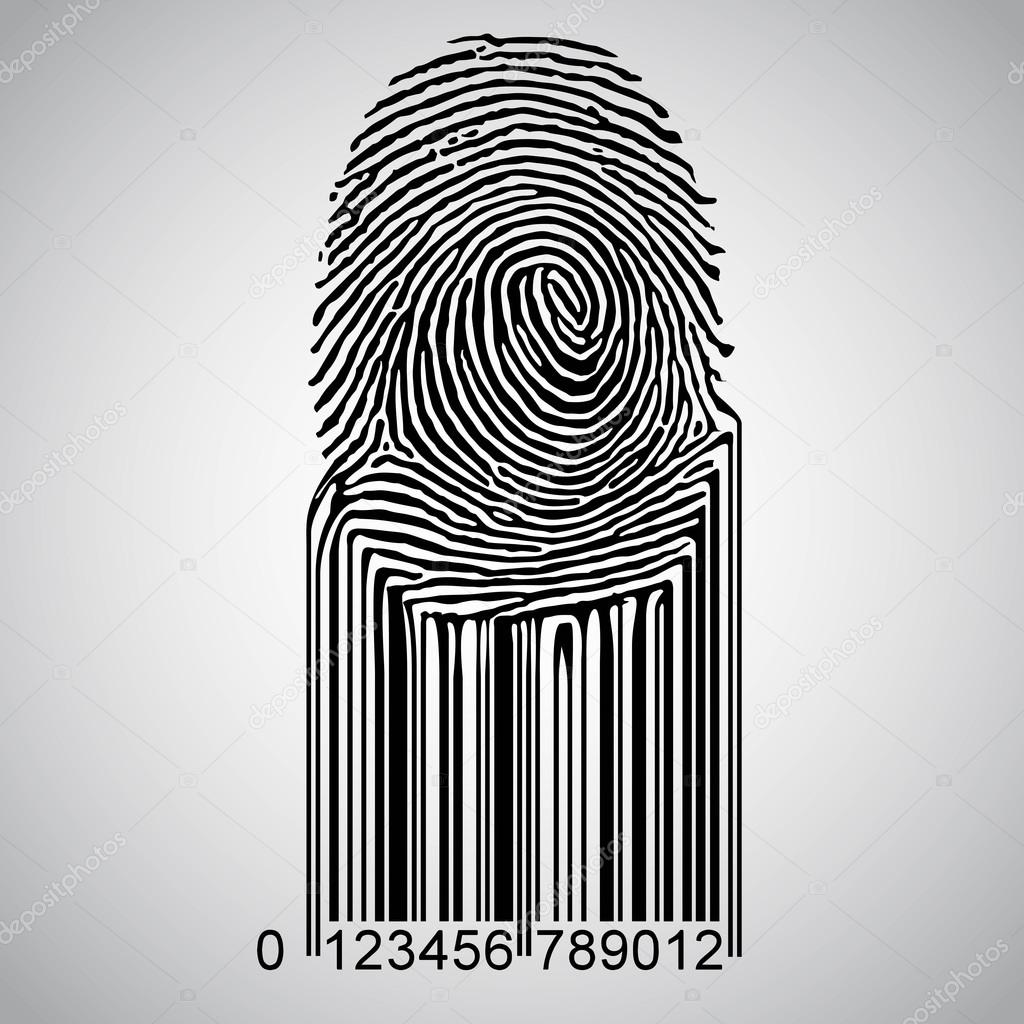 Fingerprint becoming barcode Stock Vector Image by ©Seby87 #60916183