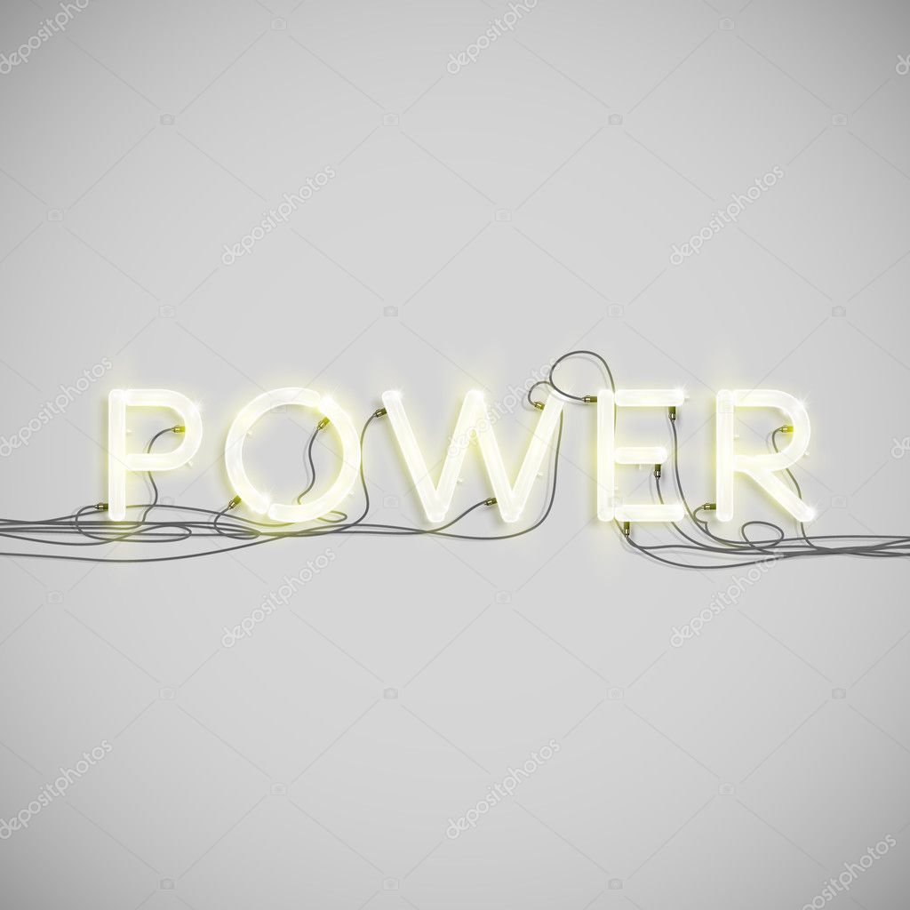 Realistic neon word with wires Stock Vector by ©Seby87 67518817