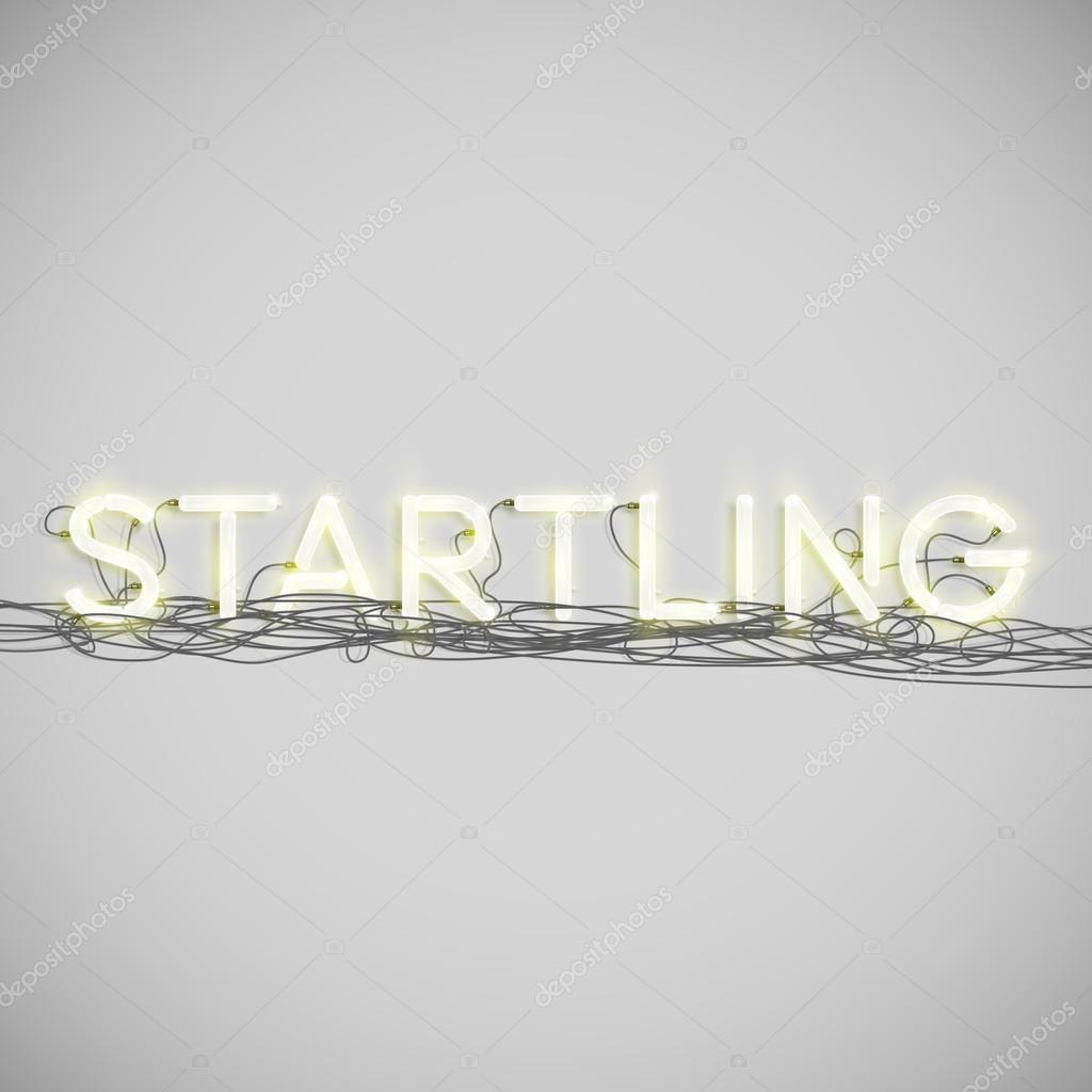 Realistic neon word with wires Stock Vector Image by ©Seby87 #67519337