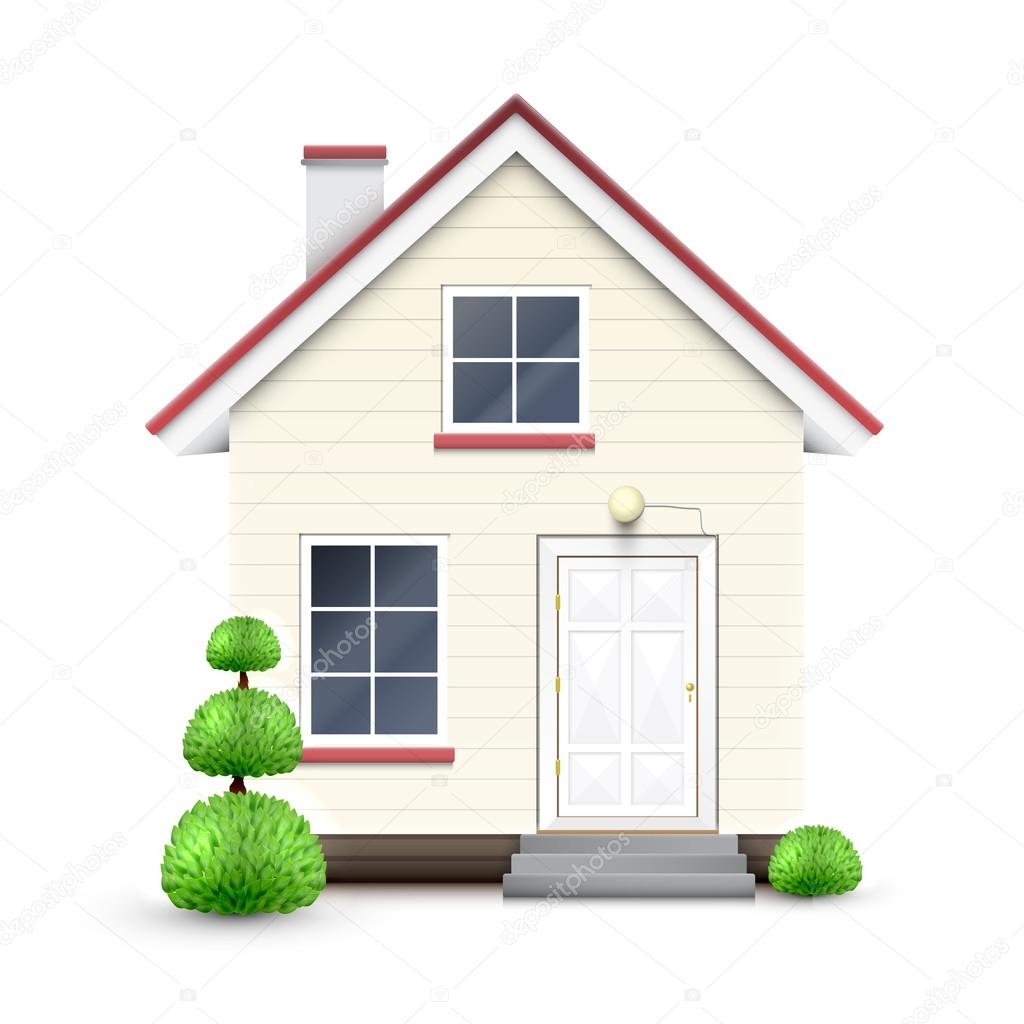 Realistic house on white background Stock Vector by ©Seby87 79497556