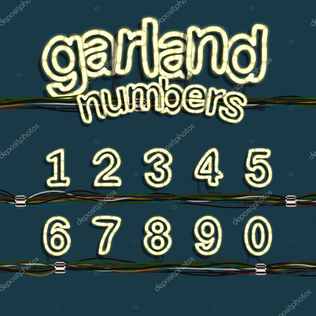 Neon font numbers with wires Stock Vector Image by ©Seby87 #96357770
