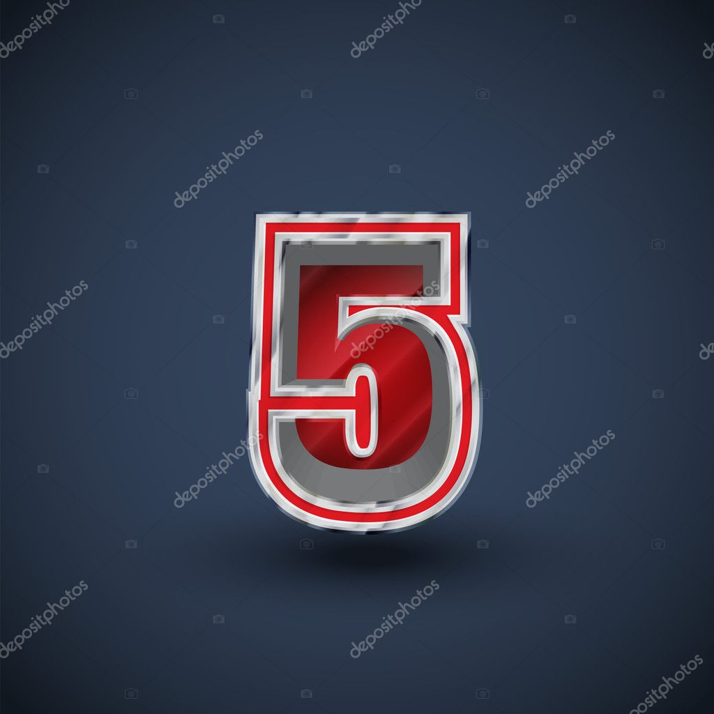 3D red steel number Stock Vector by ©Seby87 96362668