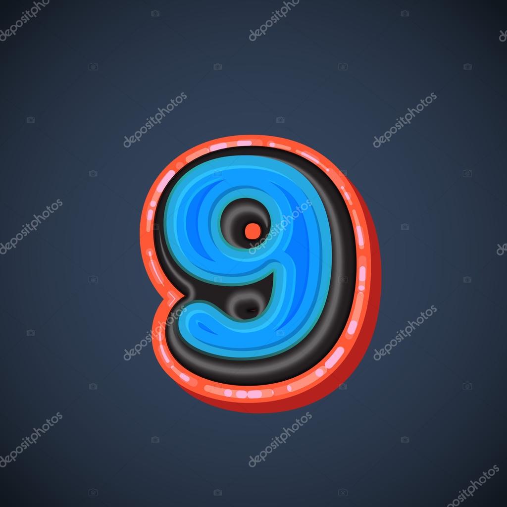 Comic red and blue number sign Stock Vector Image by ©Seby87 #96363724