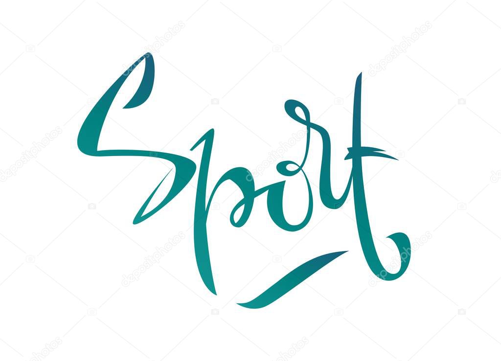 Caligrafía deportiva texto para título aislado sobre blanco. Tipografía ...