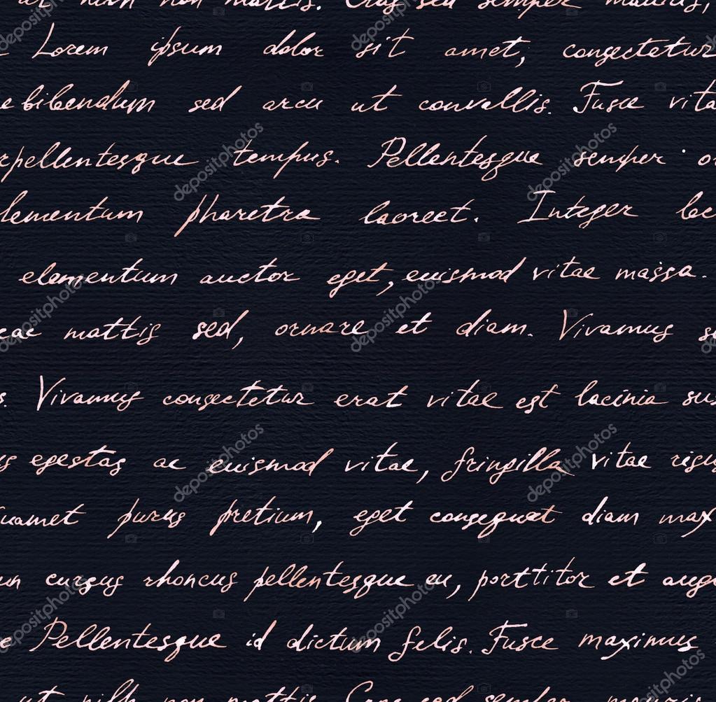 Hand written letter - seamless text Lorem ipsum. Repeating pattern ...