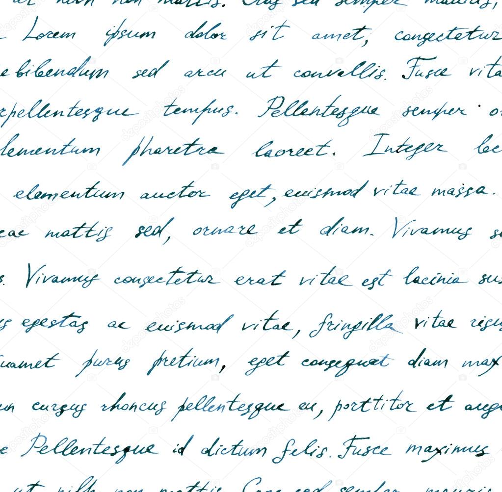 Hand written letter - seamless text Lorem ipsum. Repeating pattern ...