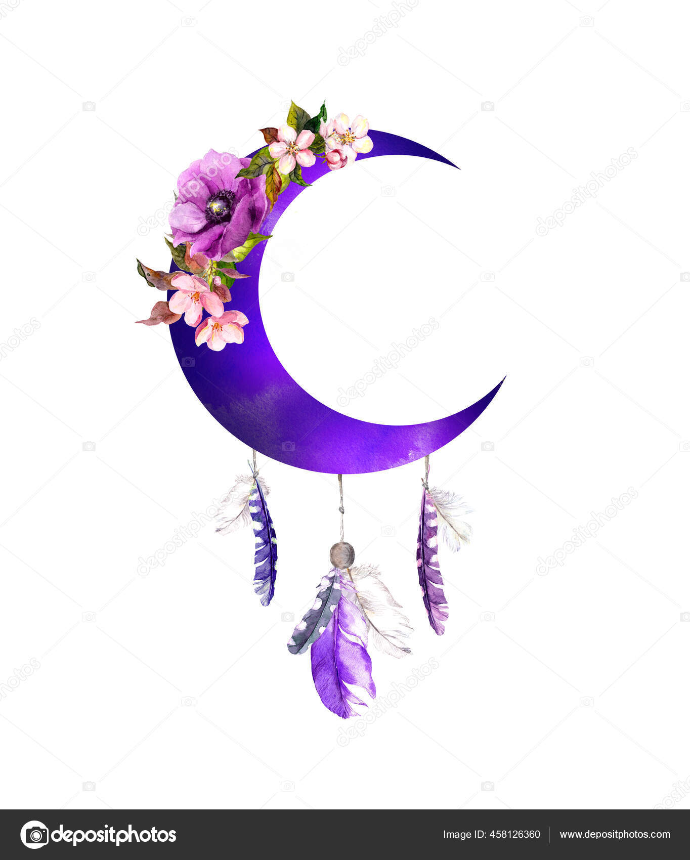 Violet Flower Tattoo Watercolor