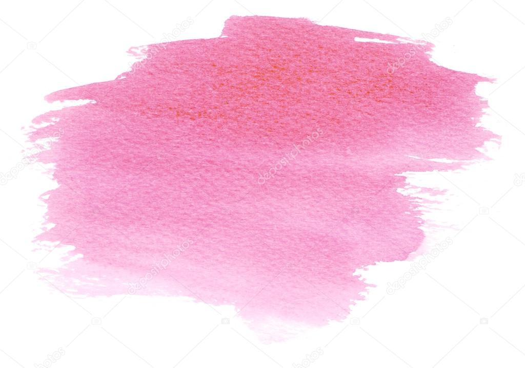 Pink watercolor stain with blotch and brush strokes Stock Photo by ...