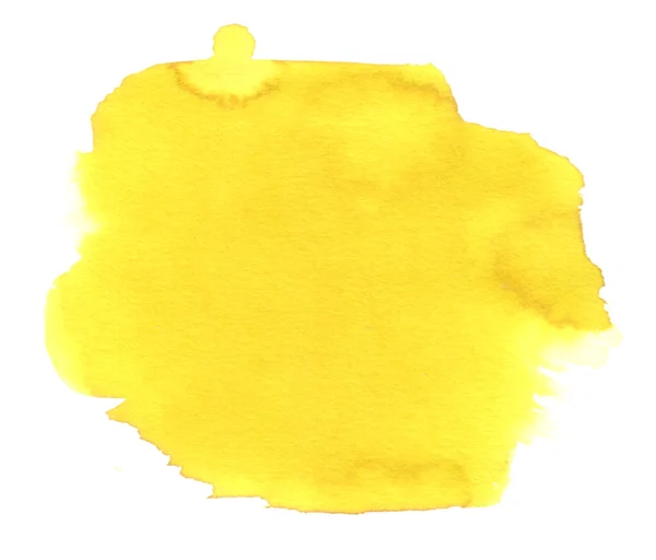 Bright yellow watercolor spot with watercolour paint smudge Stock ...