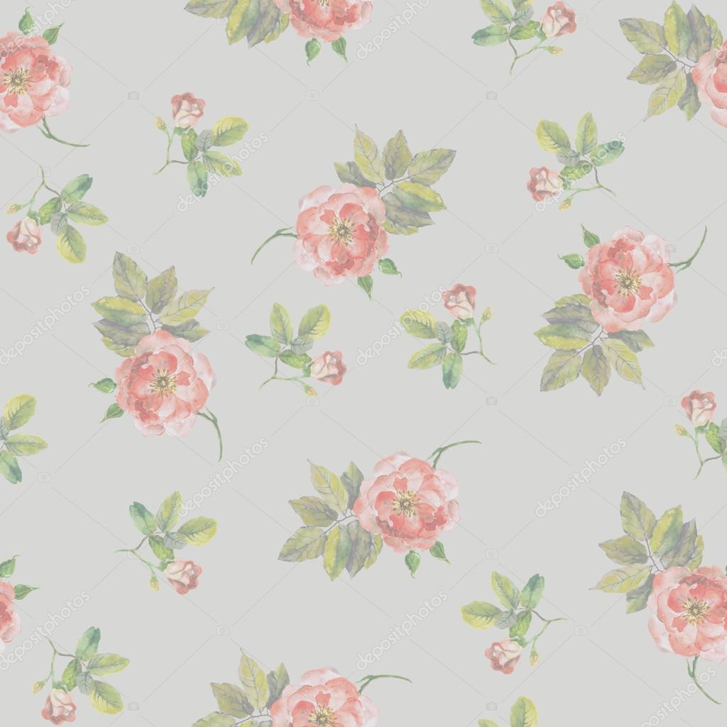 Light seamless grey backgrounds with small roses Stock Photo by ...