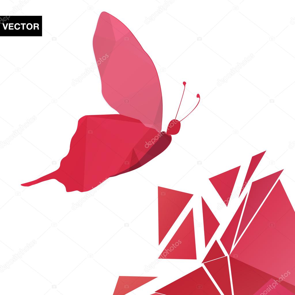 Polygon butterfly | Polygon abstract butterfly — Stock Vector ...