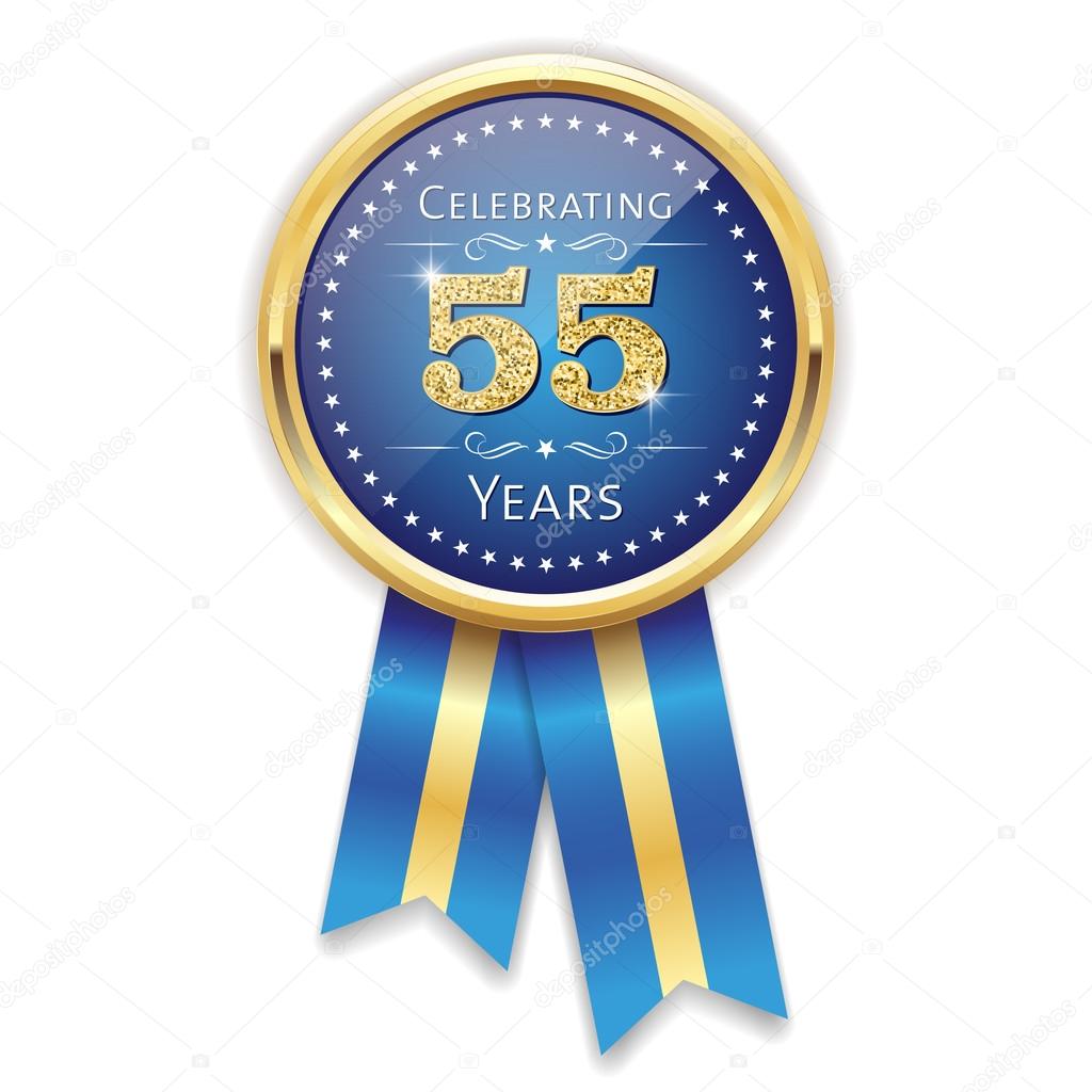 Celebrando 55 años insignia Vector de stock #111304504 de ©newartgraphics