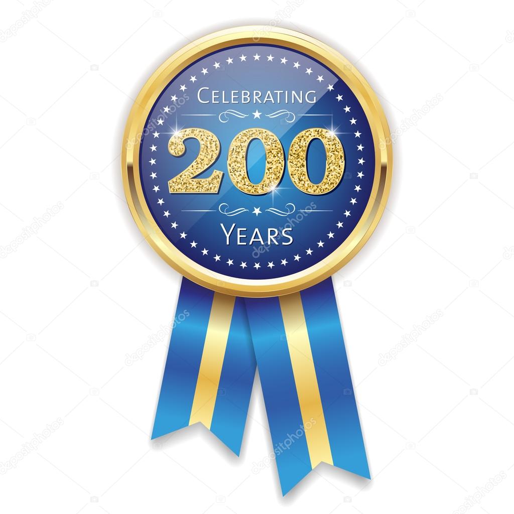 Celebrating 200 years badge — Stock Vector © newartgraphics #111304932