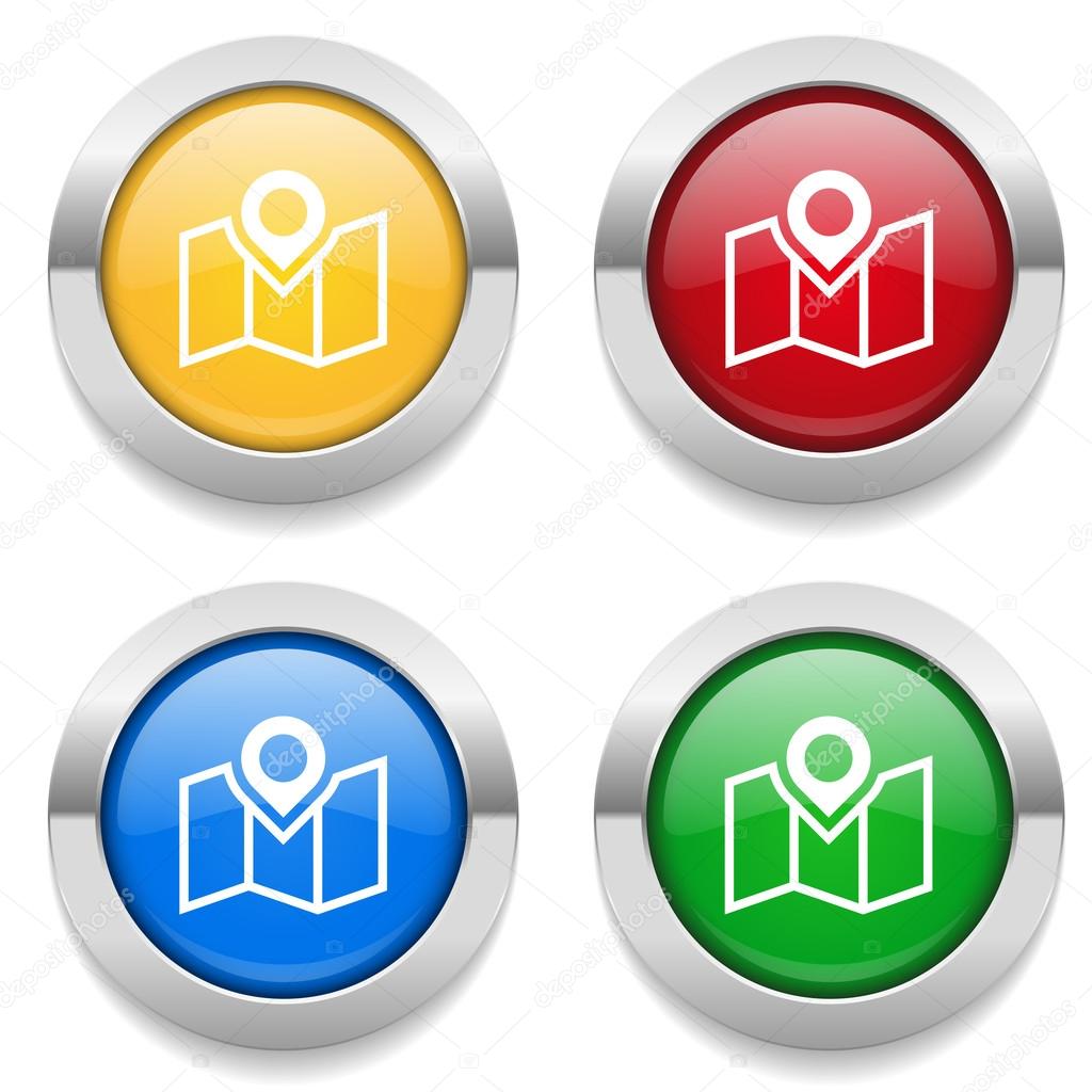 Buttons with map icons Stock Vector by ©newartgraphics 57542393