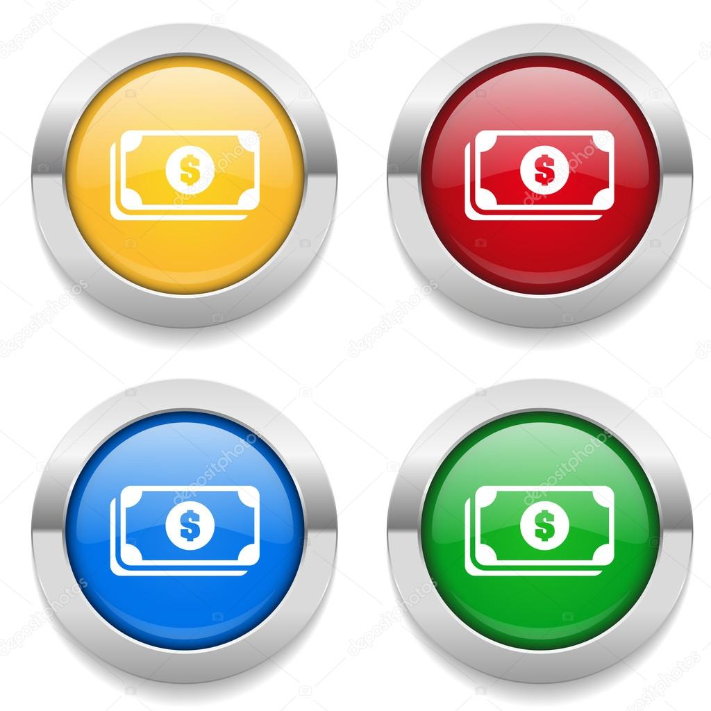Buttons with money icons Stock Vector by ©newartgraphics 57542413