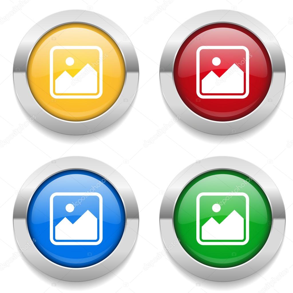 Buttons with photo icons Stock Vector by ©newartgraphics 57542585