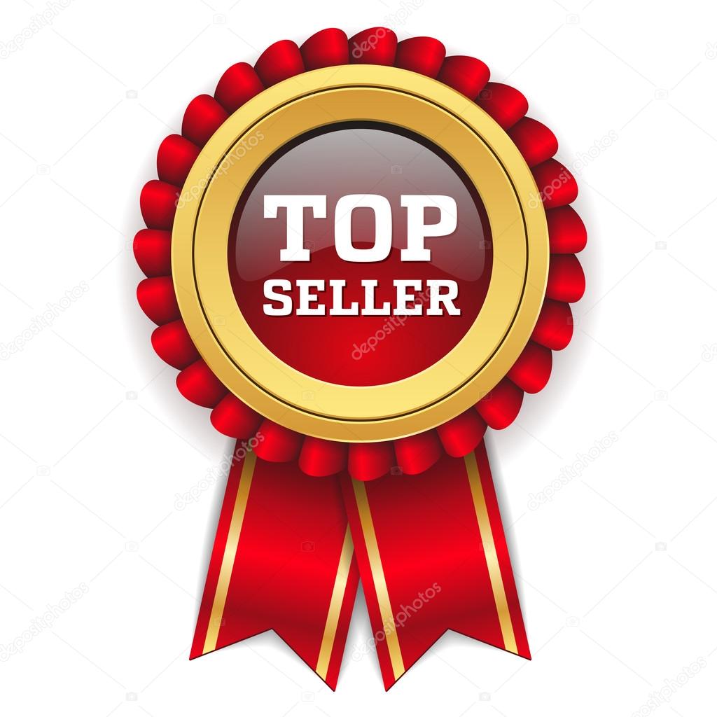 Red top seller badge — Stock Vector © newartgraphics #57976055