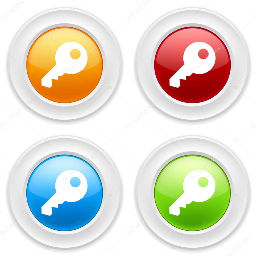 Botones con iconos clave Vector de stock #63217001 de ©newartgraphics