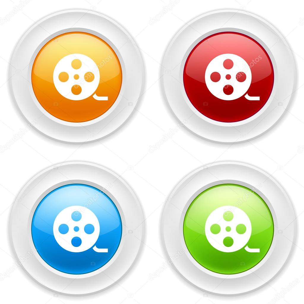 Buttons with movie icon Stock Vector Image by ©newartgraphics #63218311