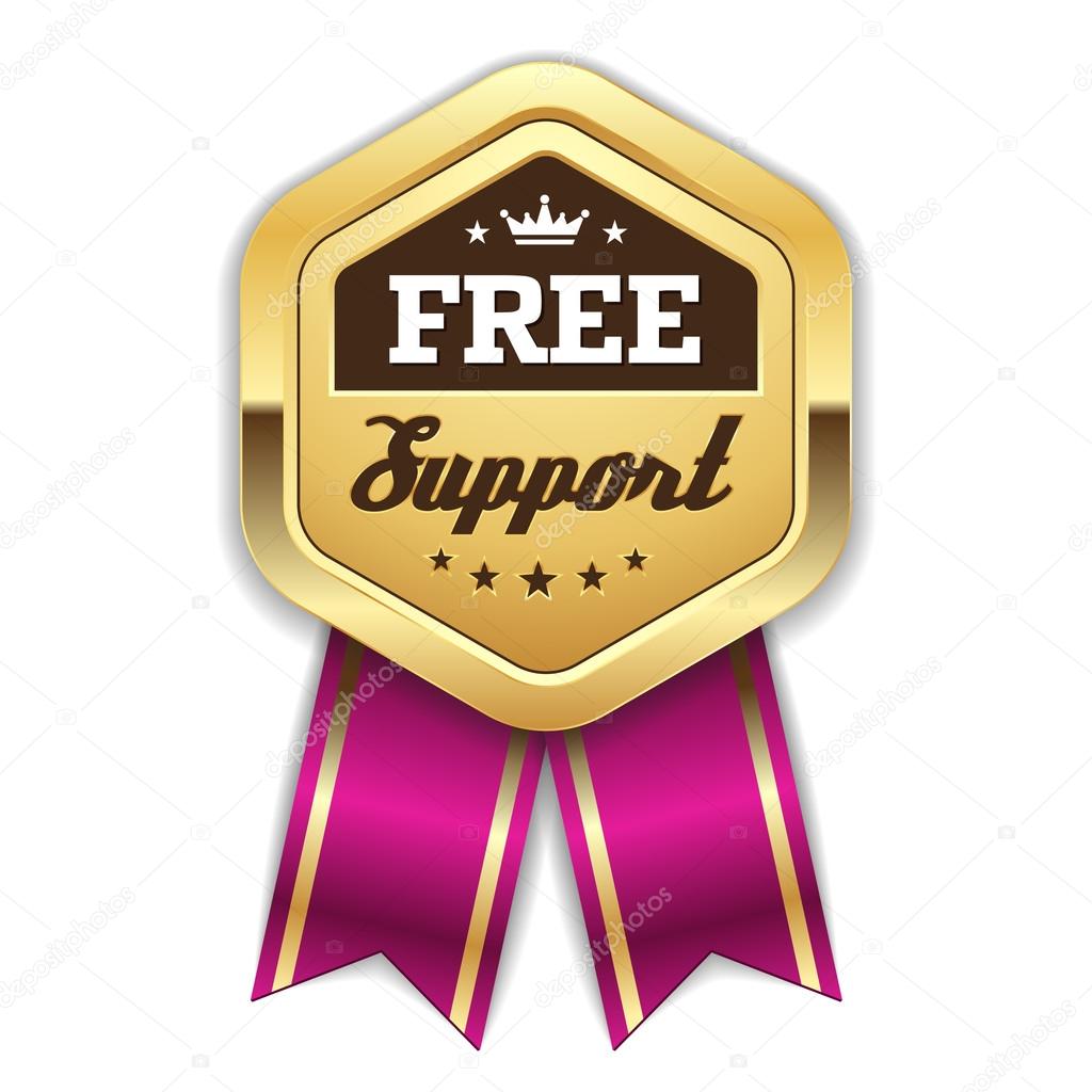 Gold free support badge Stock Vector Image by ©newartgraphics #70541907
