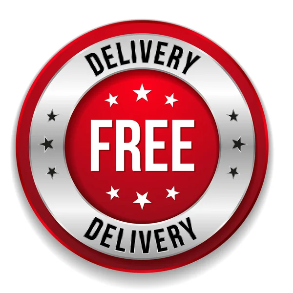 Free delivery red button Stock Vector Image by ©newartgraphics #30860479