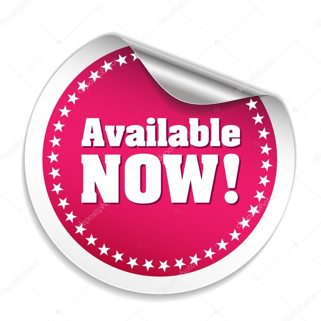 Available now sticker Stock Vector by ©newartgraphics 84575222