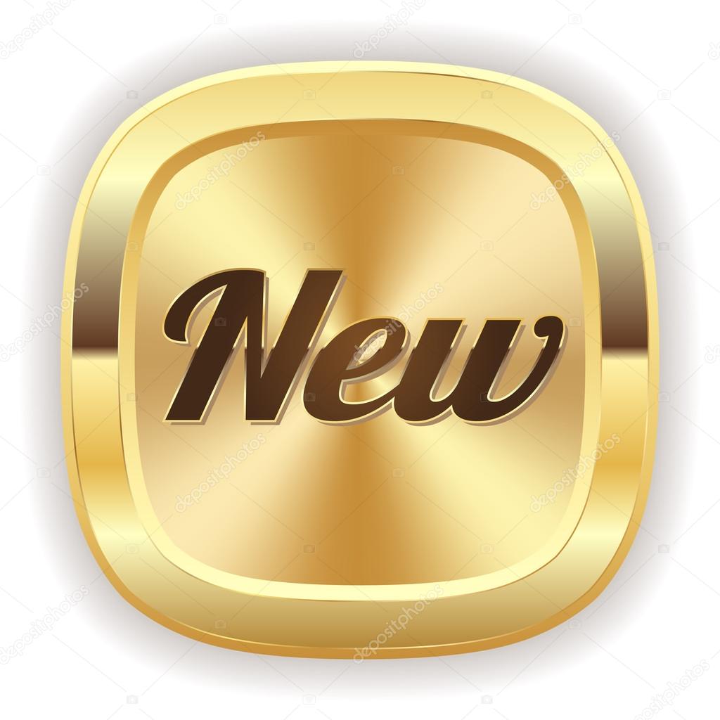 Gold rounded new button Stock Vector Image by ©newartgraphics #85627940