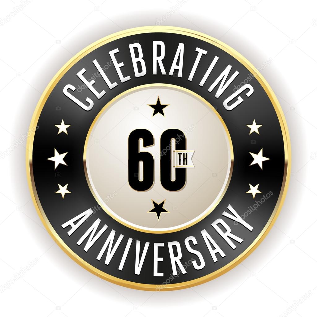 Black 60th anniversary badge Stock Vector by ©newartgraphics 97642736