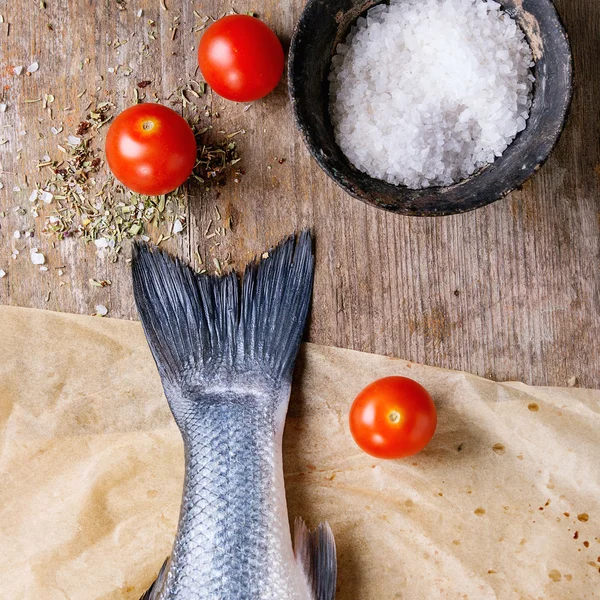 Raw seebass fish Stock Photo by ©NatashaBreen 111120942