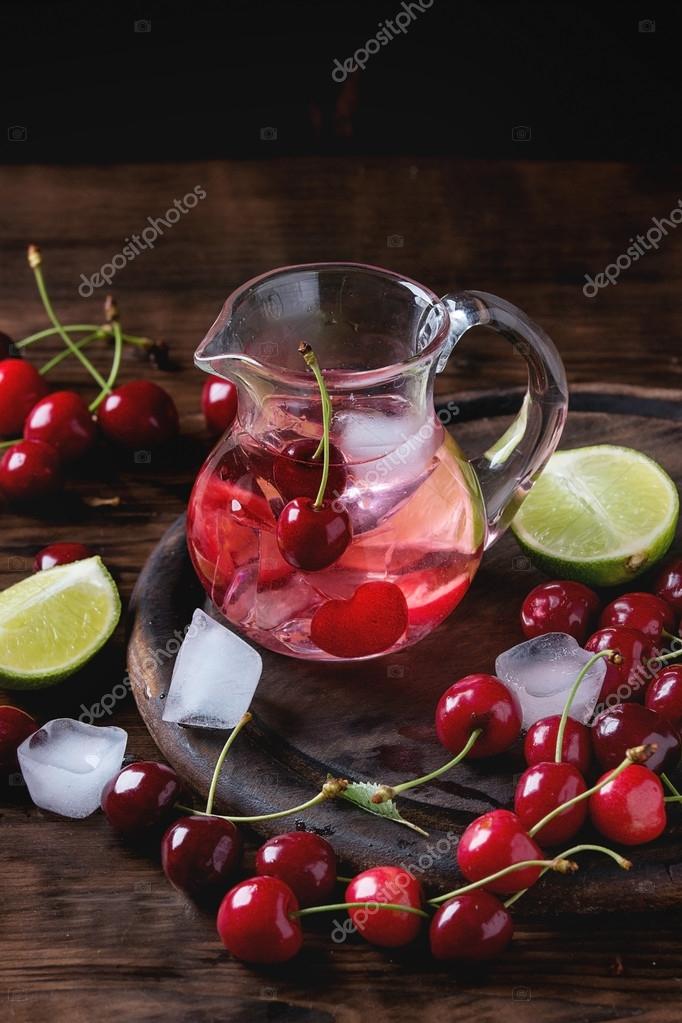 Cherry and lime lemonade Stock Photo by ©NatashaBreen 115876286