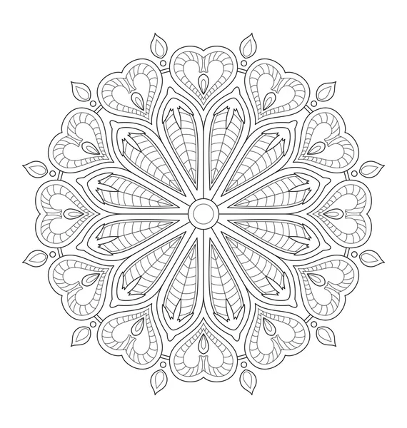 Mandala Illustration For Adult Coloring — Stock Vector © Rijal 107009314