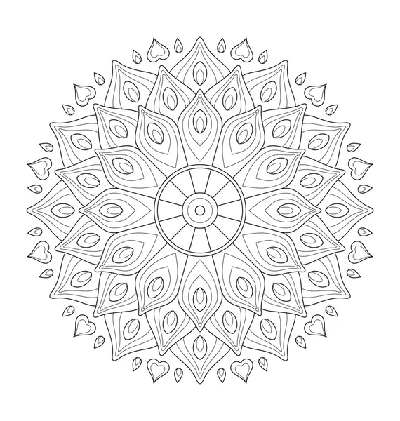 Mandala Illustration For Adult Coloring — Stock Vector © Rijal 107009314