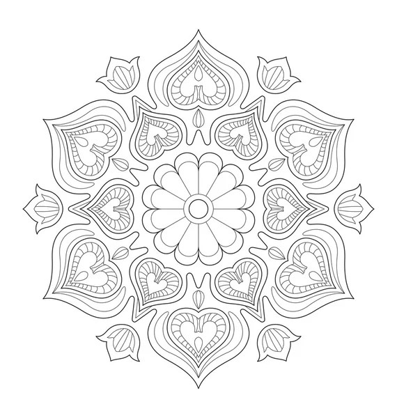 Mandala Illustration For Adult Coloring — Stock Vector © Rijal 109590372