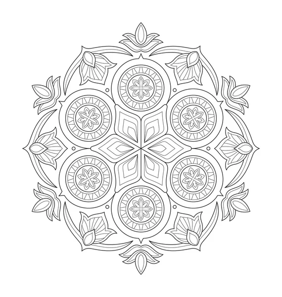 Mandala Illustration For Adult Coloring — Stock Vector © Rijal 109583010