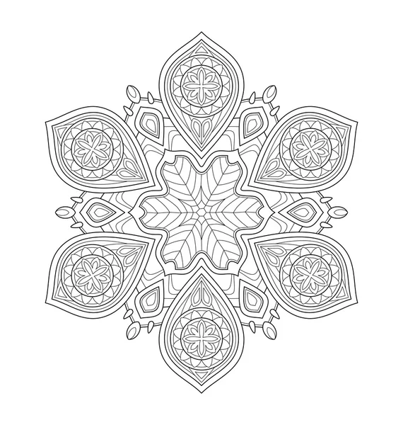 Mandala Illustration For Adult Coloring — Stock Vector © Rijal 107009340