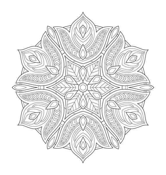 Mandala Illustration For Adult Coloring — Stock Vector © Rijal 109590372