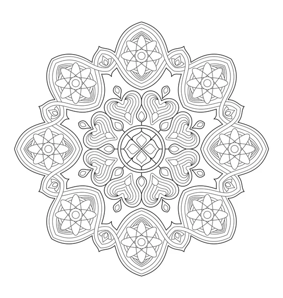 Mandala Illustration For Adult Coloring — Stock Vector © Rijal 107009446