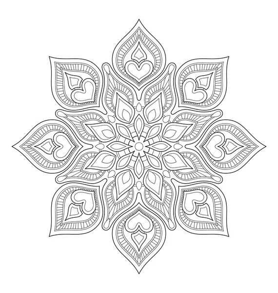 Mandala Illustration For Adult Coloring — Stock Vector © Rijal 107009302