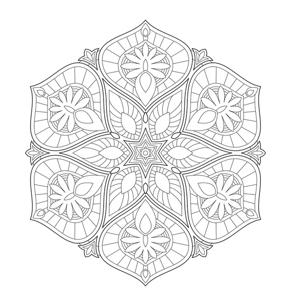Mandala Illustration For Adult Coloring — Stock Vector © Rijal 109583036