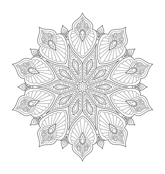 Mandala Illustration For Adult Coloring — Stock Vector © Rijal 109582806