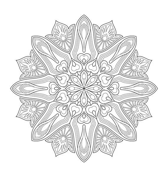 Mandala Illustration For Adult Coloring — Stock Vector © Rijal 109583036